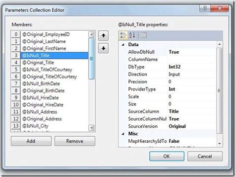 Delete Parameters In Dataset Does Not Delete The Parameters In Sql