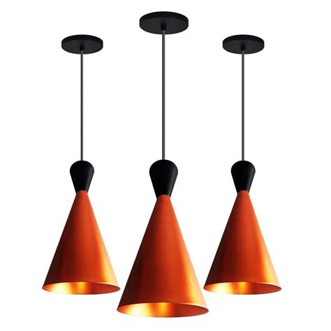 Kit 3 Lustres Pendentes Dixon New City Cobre Submarino