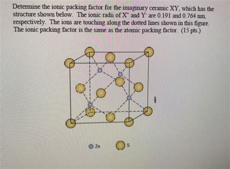 Solved Determine The Ionic Packing Factor For The Imaginary