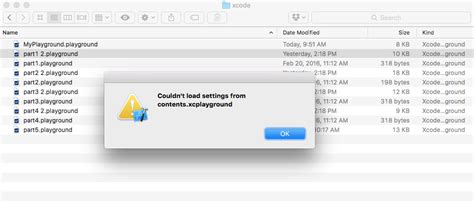 Icloud Xcode Problem Couldnt Load Settings From Contentsxcplayground Ask Different