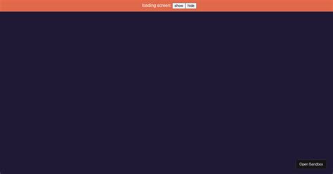Custom Loading Screen Codesandbox