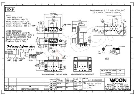 Female Male Db9 Connector Dual Row Right Angle D Sub For Communication