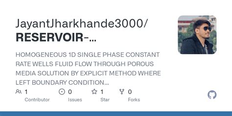 Github Jayantjharkhande3000reservoir Simulation Explicit Method Homogeneous 1d Single Phase