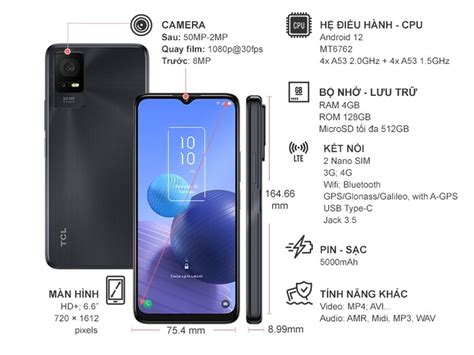 Điện Thoại Tcl 408 4gb 128gb Giá Rẻ Chính Hãng Nguyễn Kim