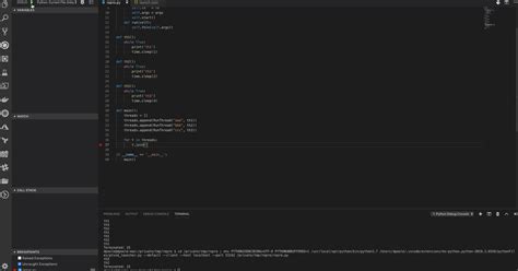 Step Over A Thread Join Hangs Debugger Issue Microsoft Vscode Python Github