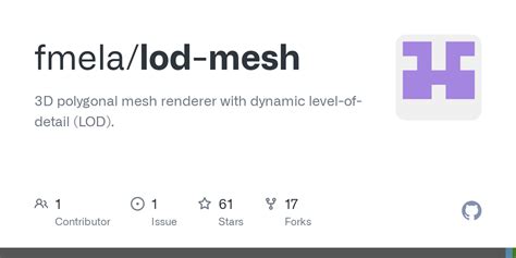 Github Fmela Lod Mesh D Polygonal Mesh Renderer With Dynamic Level