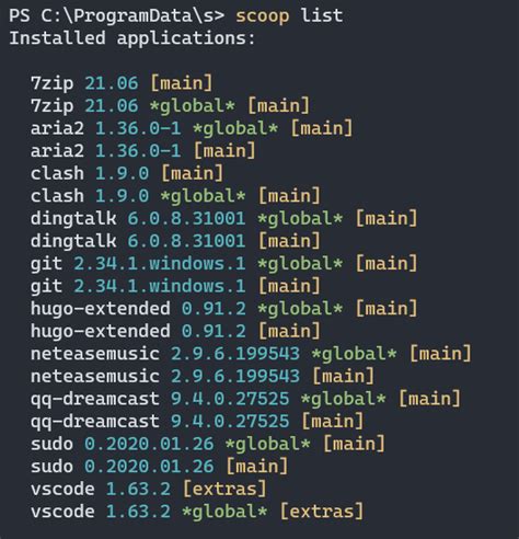 question for ``scoop list`` · issue 4682 · scoopinstaller scoop · github