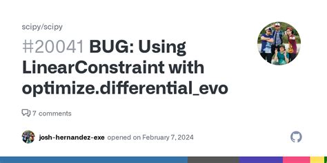 bug using linearconstraint with optimize differential evolution