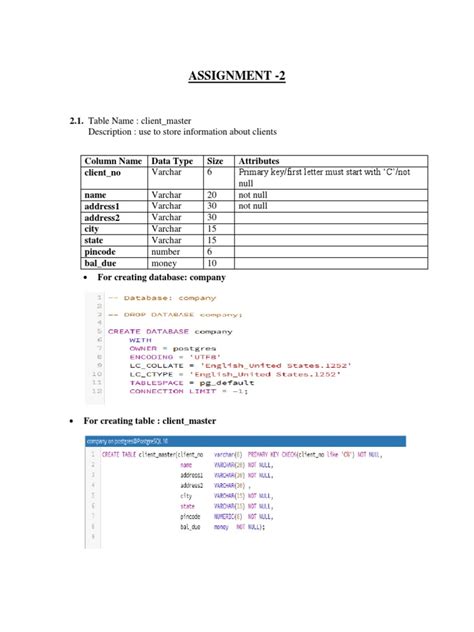assignment 2 pdf table database scientific modeling