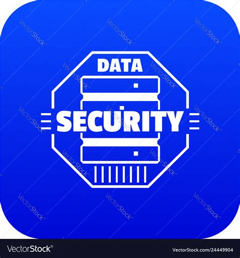 Personal Data Security Icon Blue Royalty Free Vector Image