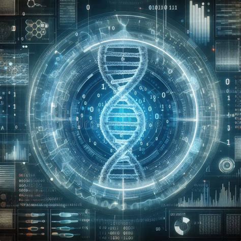 A Futuristic Digital Illustration Of A Dna Helix Surrounded By Glowing