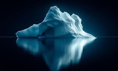 Majestic Iceberg Reflection On Dark Water Premium Ai Generated Image