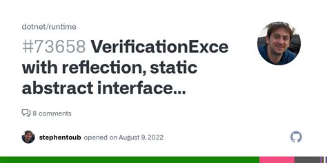 Verificationexception With Reflection Static Abstract Interface