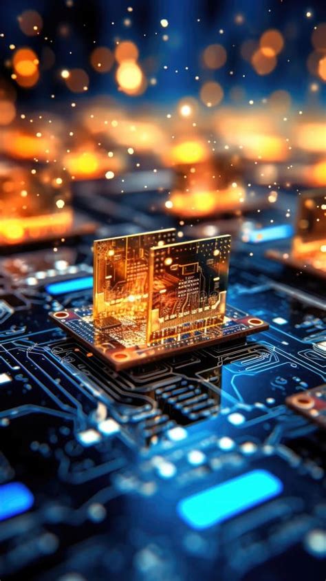 A Close Up Of A Computer Chip On A Circuit Board Generative Ai Image Stock Illustration