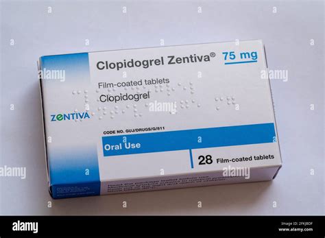 Box Of Clopidogrel Zentiva 75 Micro Gram Film Coated Tablets Taken By