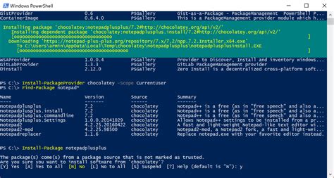Powershell Package Management Nuget Chocolatey And Co