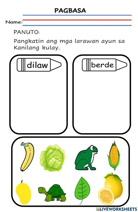 Kulay Dilaw Worksheet Live Worksheets 47 Off