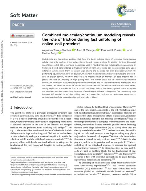 Pdf Combined Molecular Continuum Modeling Reveals The Role Of