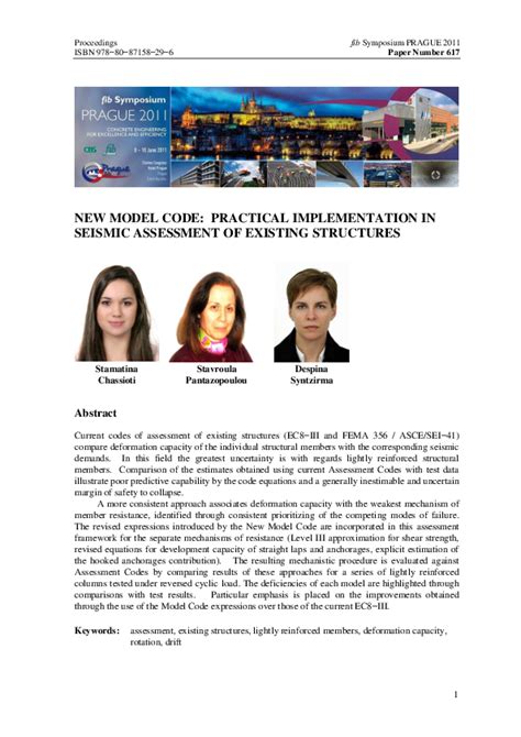 Pdf New Model Code Practical Implementation In Seismic Assessment Of