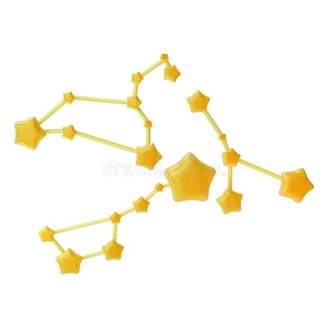 3d Different Star Constellations Set Space Concept Cartoon Design Style