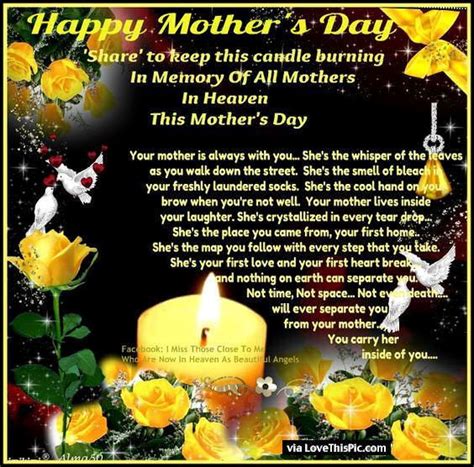 Keep This Candle Burning For The Mothers In Heaven On Mothers Day Pictures Photos And Images