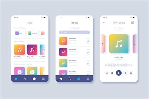 Kit Dinterface Utilisateur Pour Application Mobile Avec Différentes