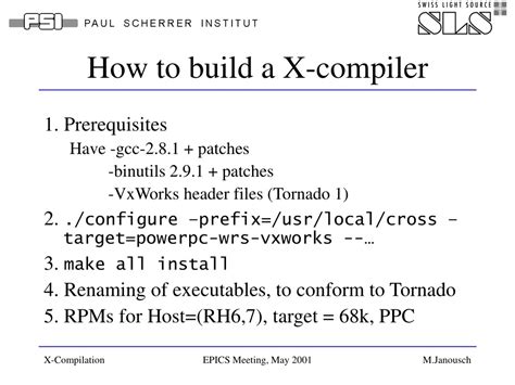 ppt building cross compiler tool chain for epics and vxworks