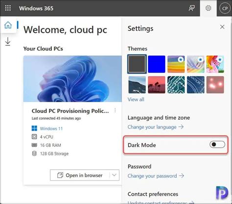 Enable Dark Mode On Windows365 Microsoft Com Cloud PCs