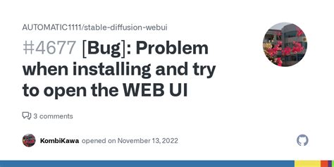 Bug Problem When Installing And Try To Open The WEB UI Issue AUTOMATIC Stable