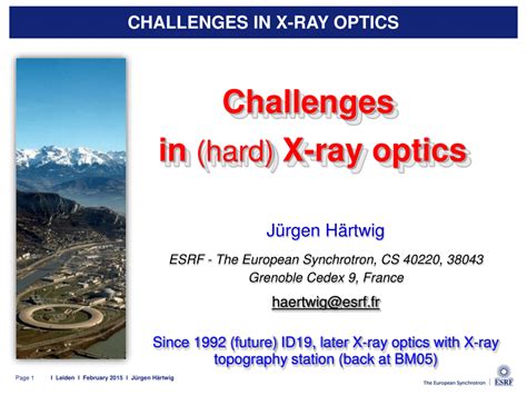 Pdf Challenges In Hard X Ray Optics