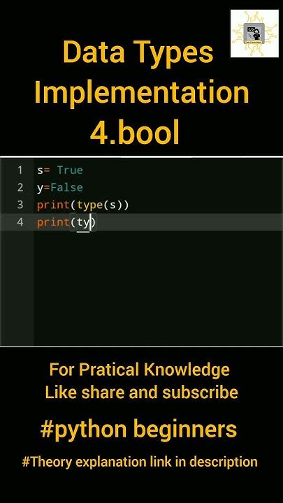 Boolean Data Type In Pythonfundamental Datatype Pythonbeginners Code