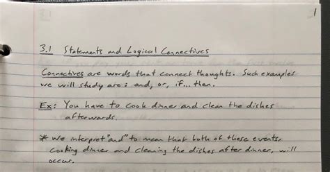 Professor Franks Math Blog 3 1 Statements And Logical Connectives Notes