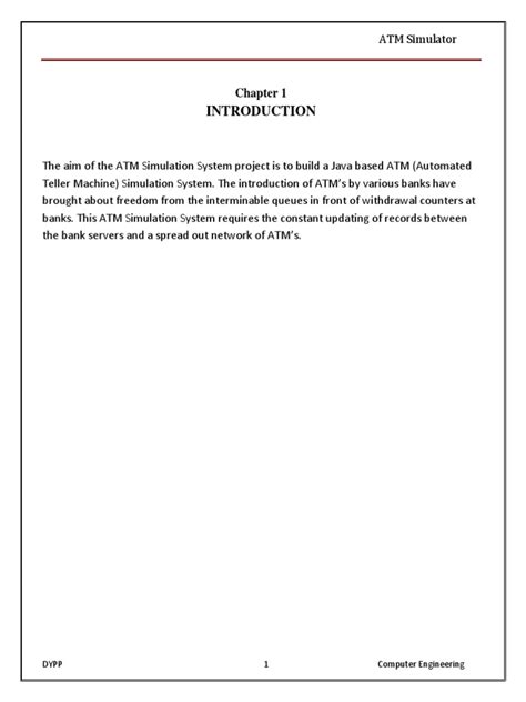 Java Project Pdf Automated Teller Machine Simulation