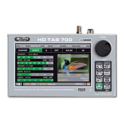 Rover Hd Tab 700 Satellite Analyzer Manuals