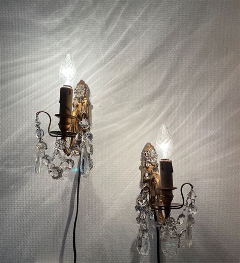 Wall Light 2 Art Deco Brass Crystal Catawiki