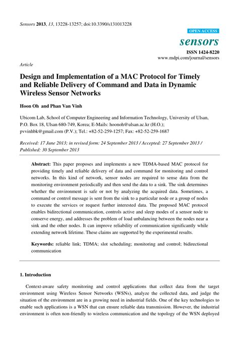 Pdf Design And Implementation Of A Mac Protocol For Timely And Reliable Delivery Of Command
