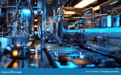 Quantum Computer In The Laboratory Image Of A Quantum Computer Surrounded By Scientific