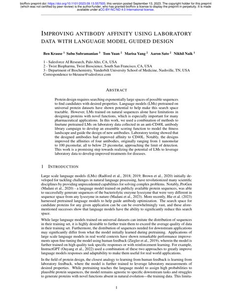 Pdf Improving Antibody Affinity Using Laboratory Data With Language Model Guided Design