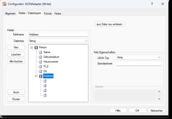 JSON Adapter JavaScript Object Notation Dateien