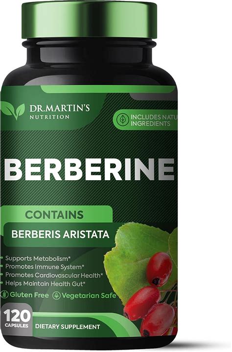 1200mg Berberine Hcl Supplement 120 Capsules For Immune And Cardio