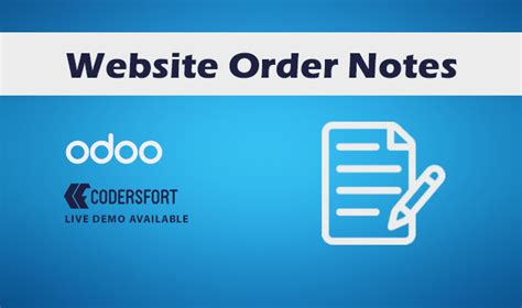 Quality Odoo Website Order Notes CodersFort 100 Best Odoo App