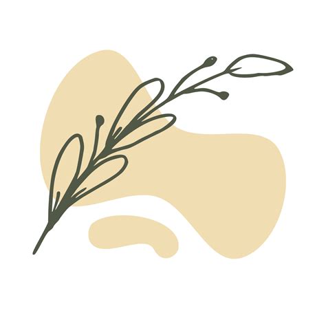 Hand Drawn Leaf With An Aesthetic Shape Or Aesthetic Blob Simple Decoration 22221617 Png