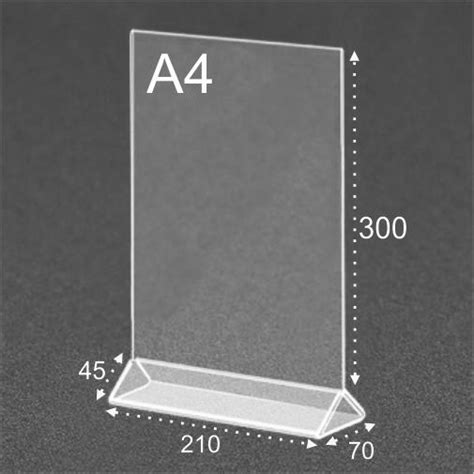 Тейбл тент Менюхолдер А4 вертикальный Вид 1 с прозрачным основанием купить в Москве от