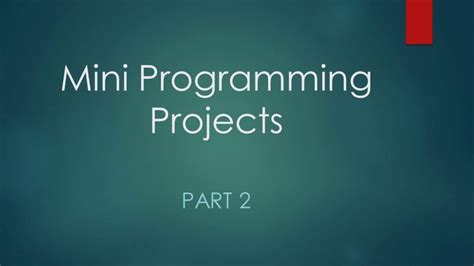Mini Programming Projects Using Python Part 2 Youtube