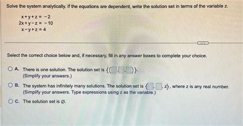 Solved Solve The System Analytically If The Equations Are