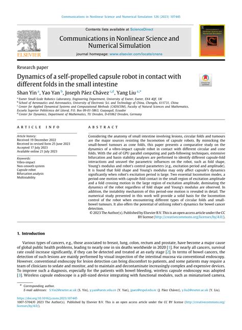 Pdf Dynamics Of A Self Propelled Capsule Robot In Contact With
