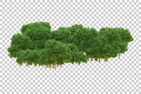 Premium PSD Foliage Island Isolated On White Background D Rendering Illustration