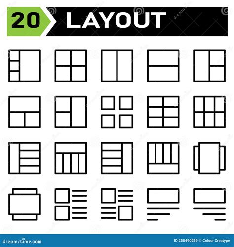 Layout Icon Set Include Layout Grid Dashboard Interface User