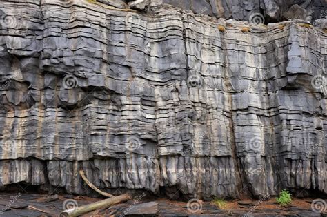 Fossilized Tree Bark On A Wide Rock Face Stock Image Image Of Nature