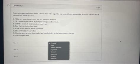 solved question 6 1 pts examine the python code listed